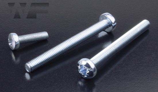 Machine Screw Pozi Pan M6 x 40mm in Zinc Plated Steel - ISO 7045 (DIN ...