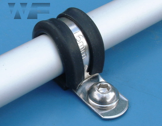P Clip Rubber Lined 30mm diameter in A4 Stainless - Westfield Fasteners Ltd